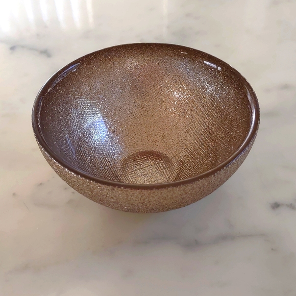 Accents | Nwot Vintage Gold Sparkle Glitter Glass Bowl | Poshmark